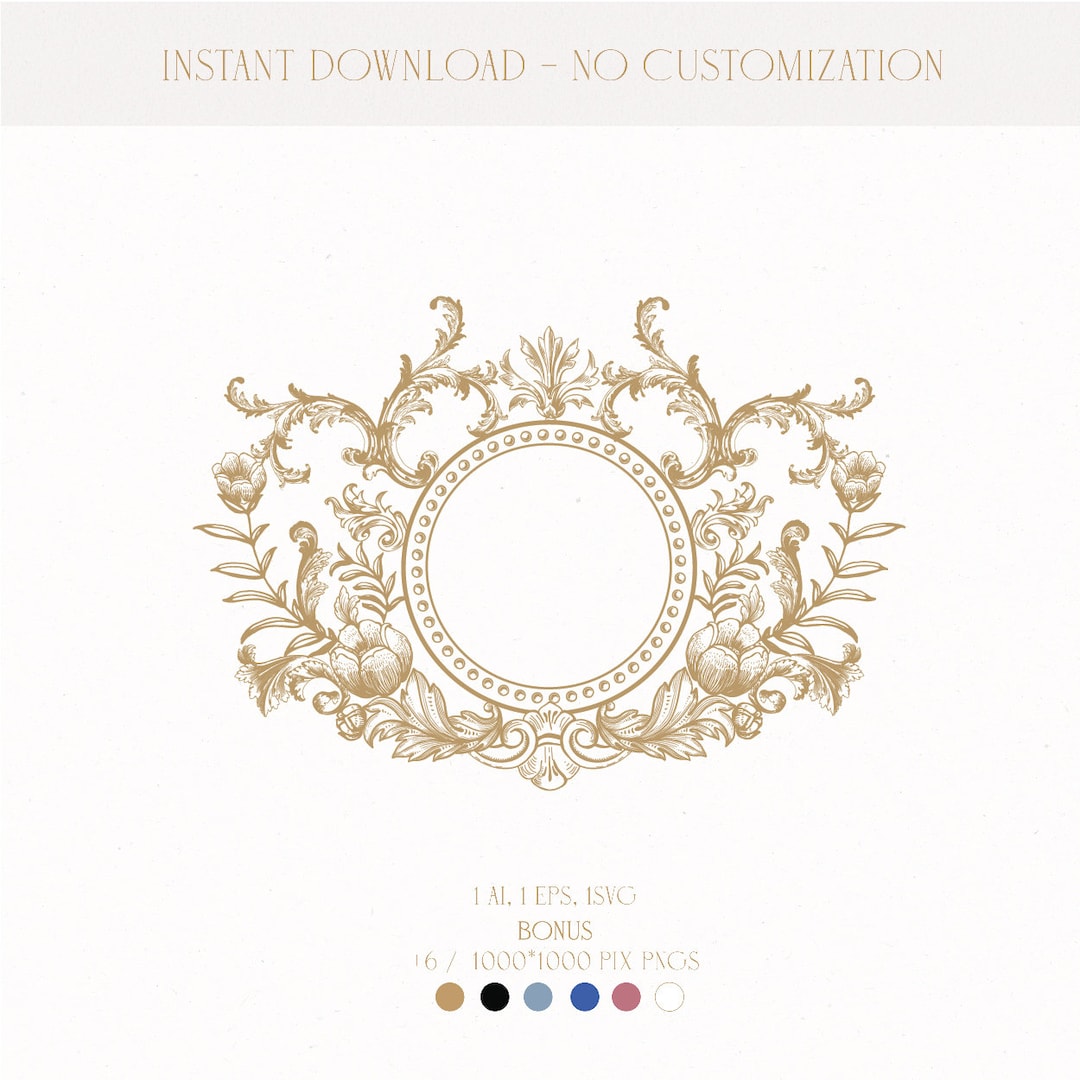 Vintage Style Engraved Wedding Crest - Etsy