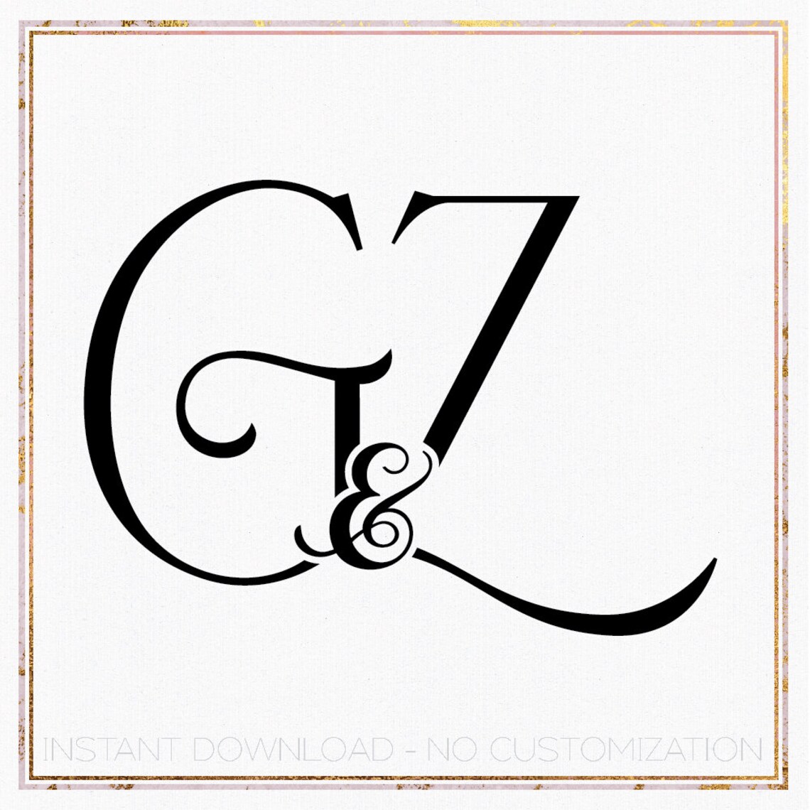 Modern Wedding Monogram, Premade Logo Design, Wedding Couple Logo ...