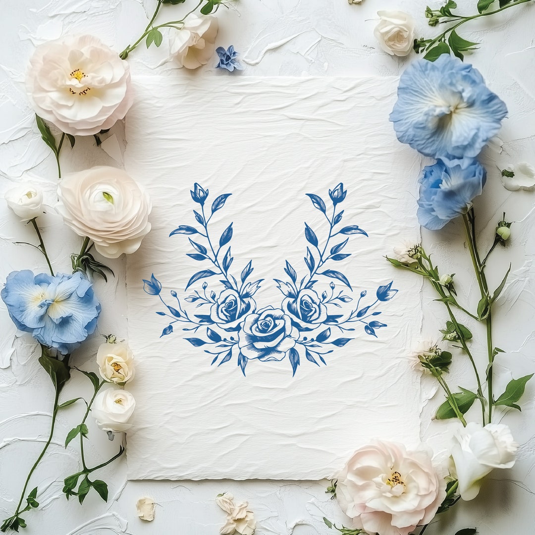 Vintage Floral Crest Wedding Logo, Sketched Botanical Logo, Vintage ...