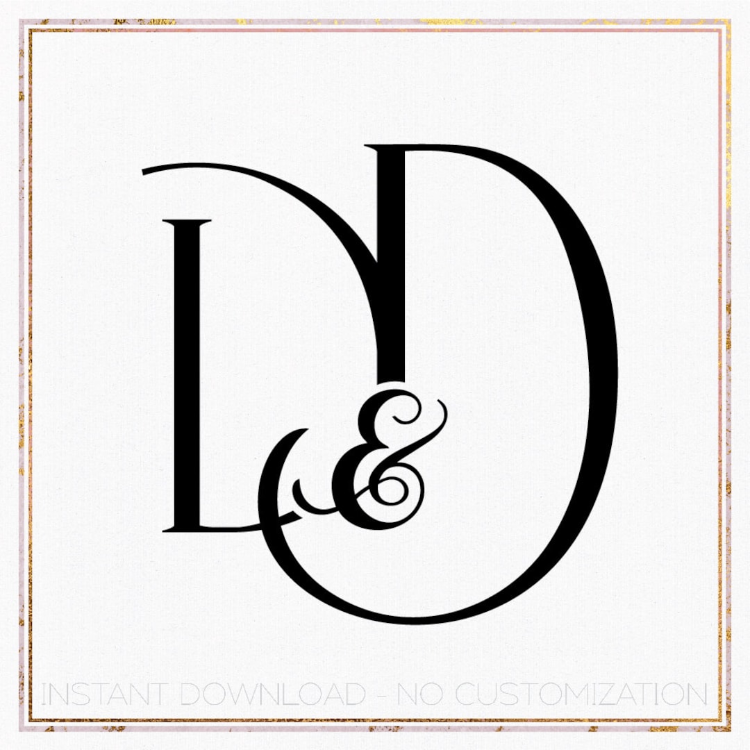 Minimalist Wedding Monogram, Initial Logo Design, DD (digital Download ...