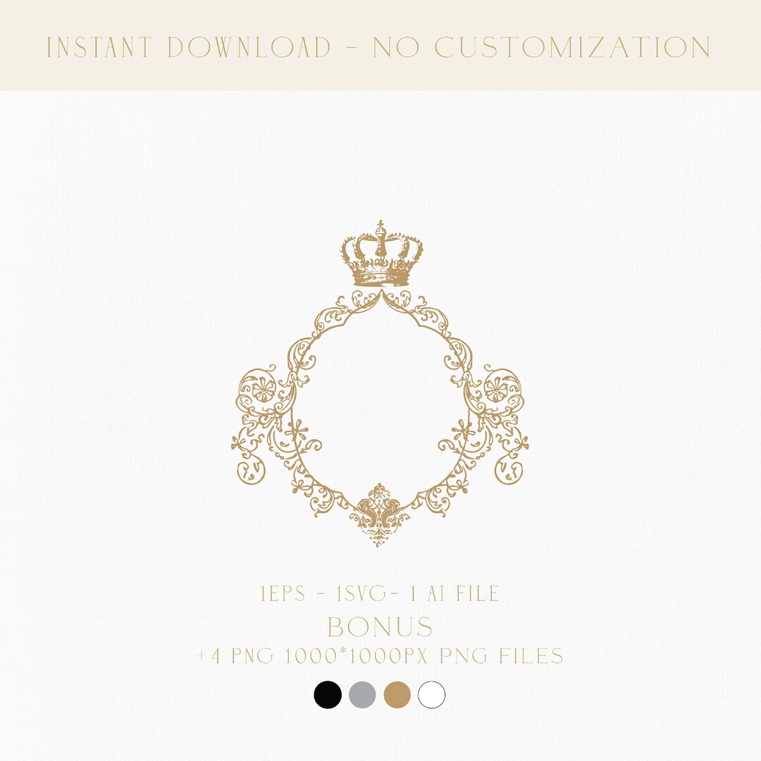 Royal Wedding Monogram Vintage Monogram Wedding Wreath Crest - Etsy