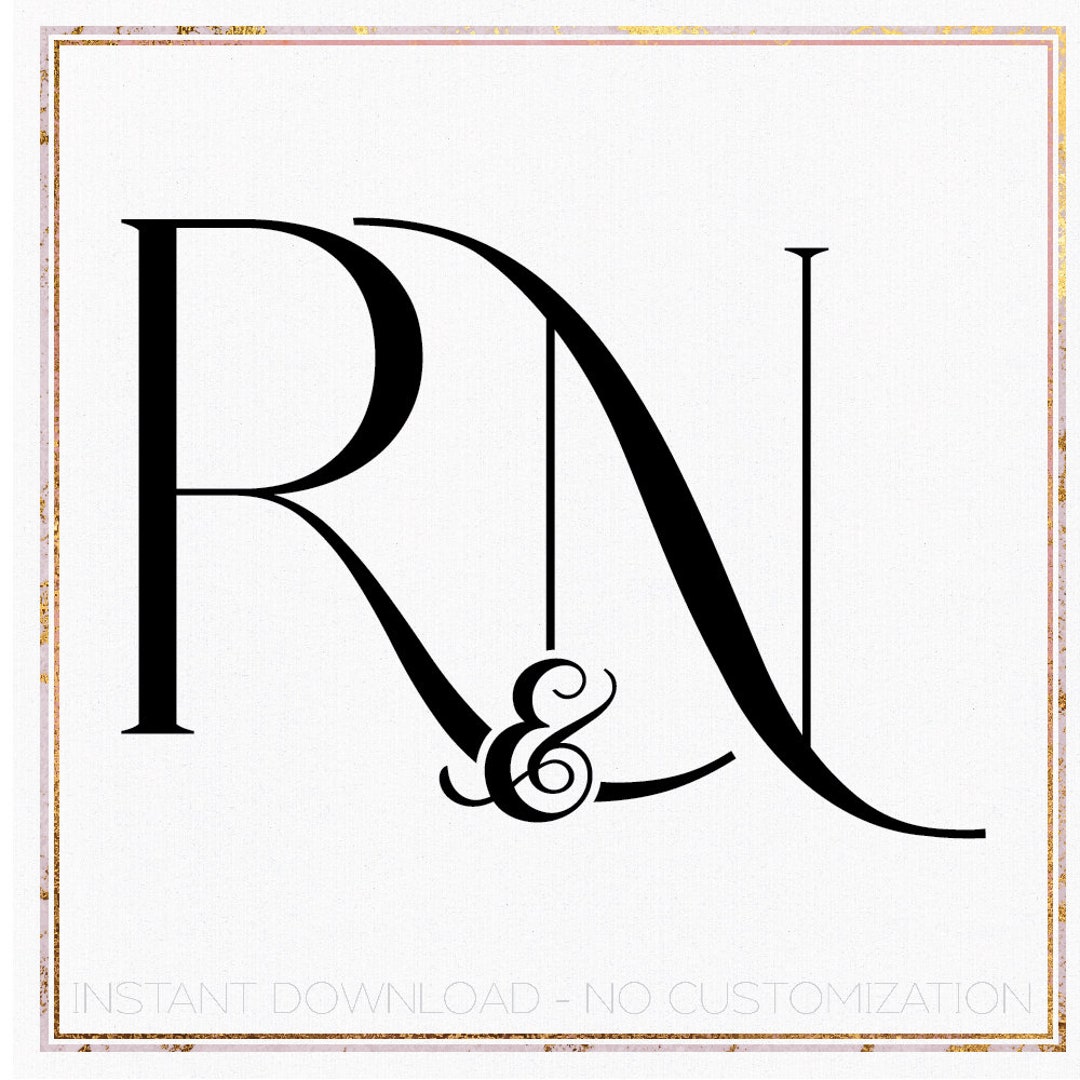 Modern Wedding Monogram, Premade Logo Design, Wedding Couple Logo ...