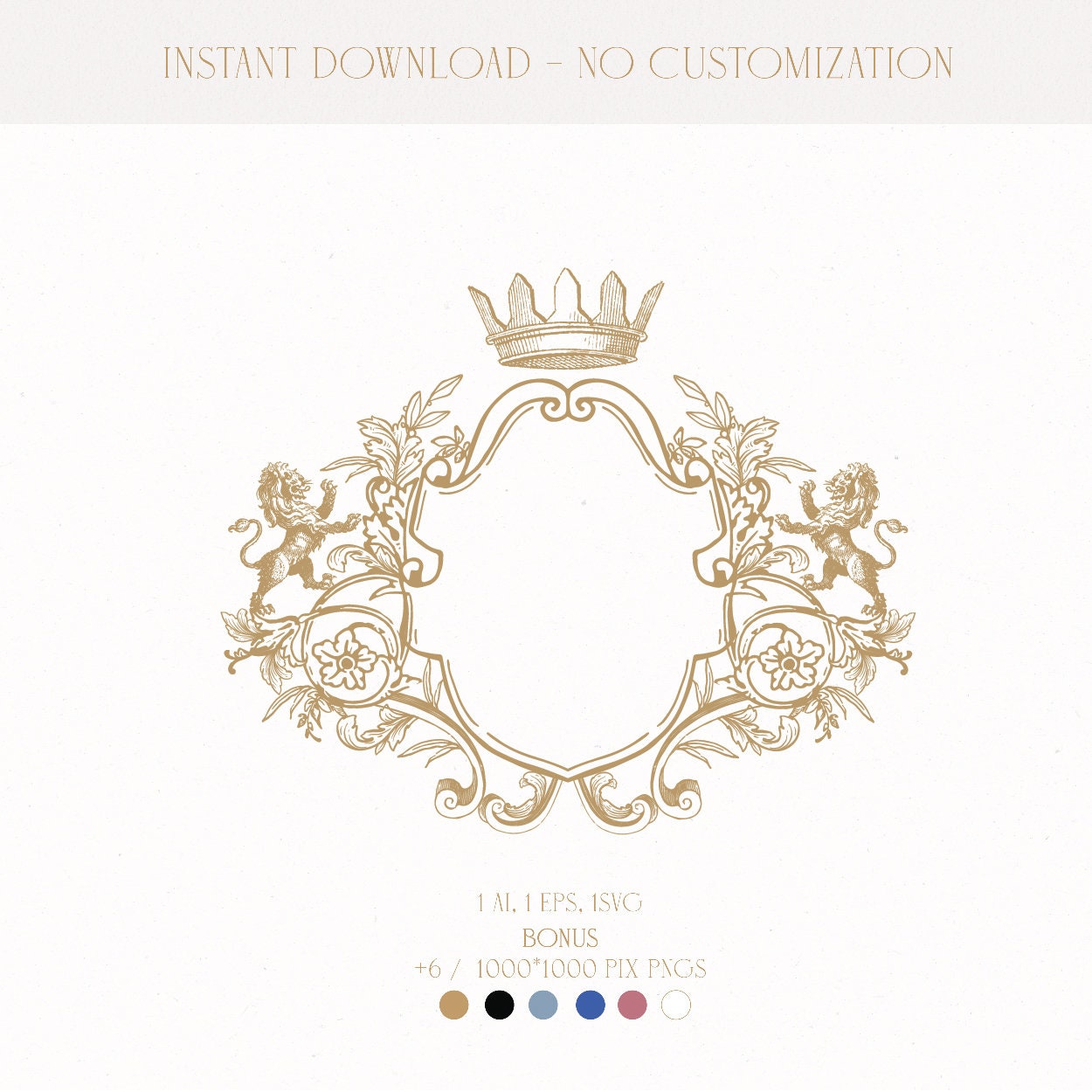 Vintage Floral Crest PNG Vintage Style Royal Wedding Crest Floral ...