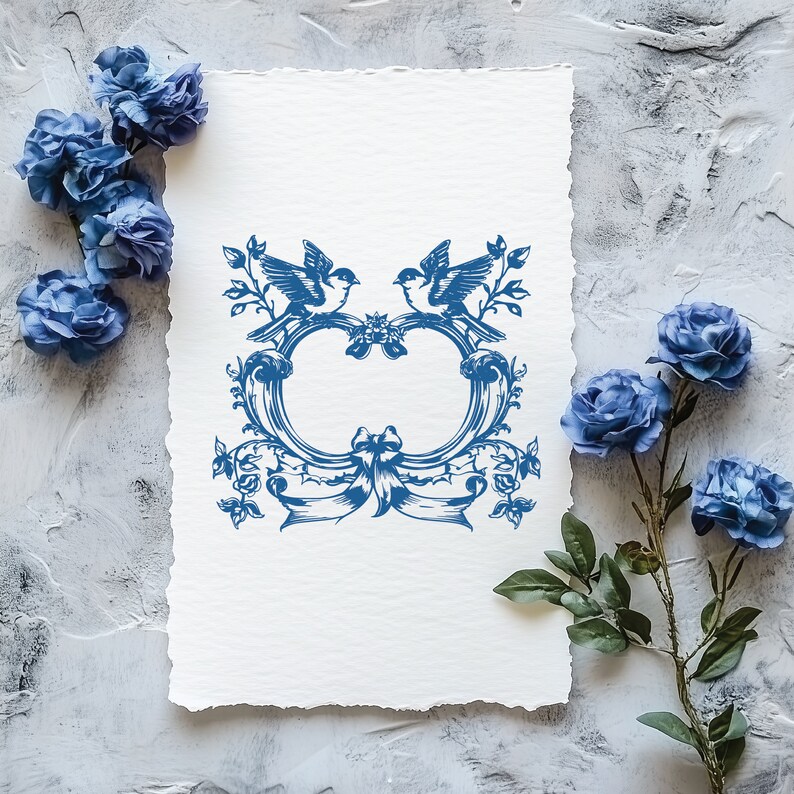 Wedding Crest Monogram, Wedding Crest, Vintage Monogram With Doves and ...