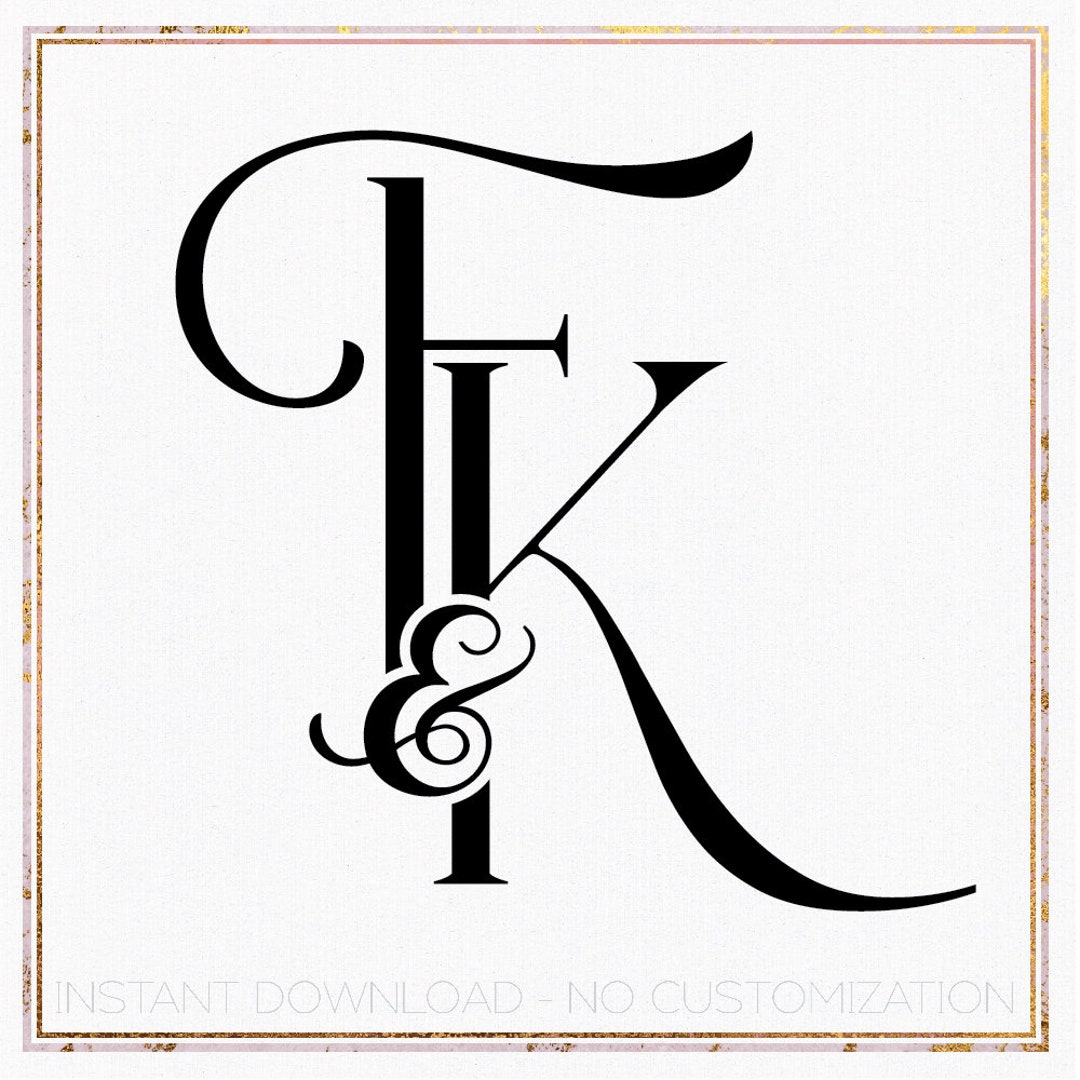 Modern Wedding Monogram, Premade Logo Design, Wedding Couple Logo ...