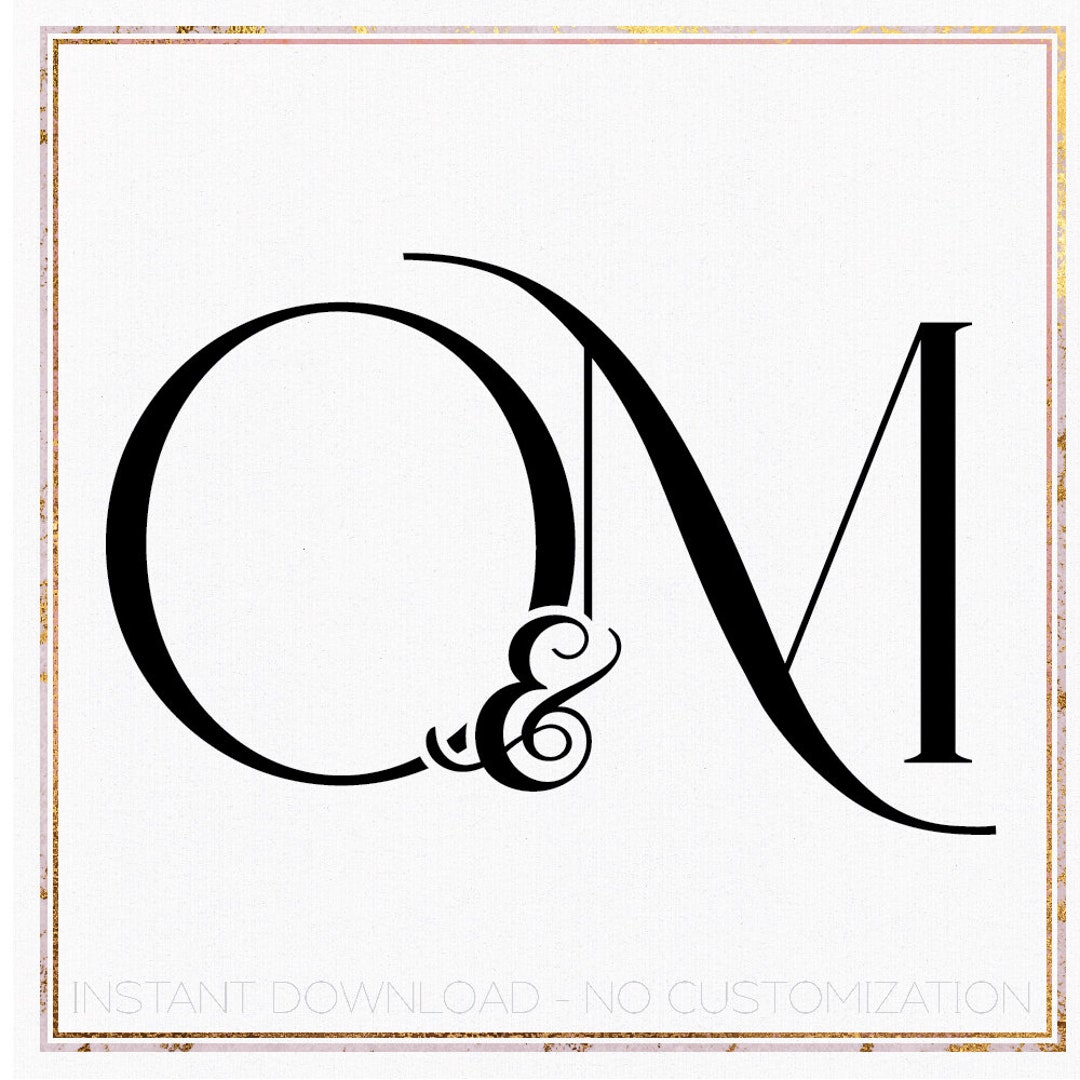 Minimalist Wedding Monogram Logo Design, Initials OM (digital Download ...