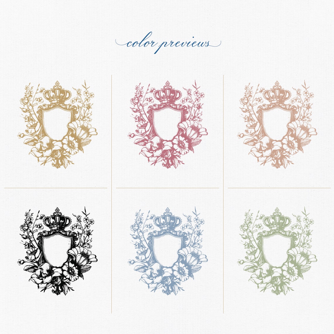 Vintage Wedding Crest, Floral Monogram Template (digital Download) - Etsy