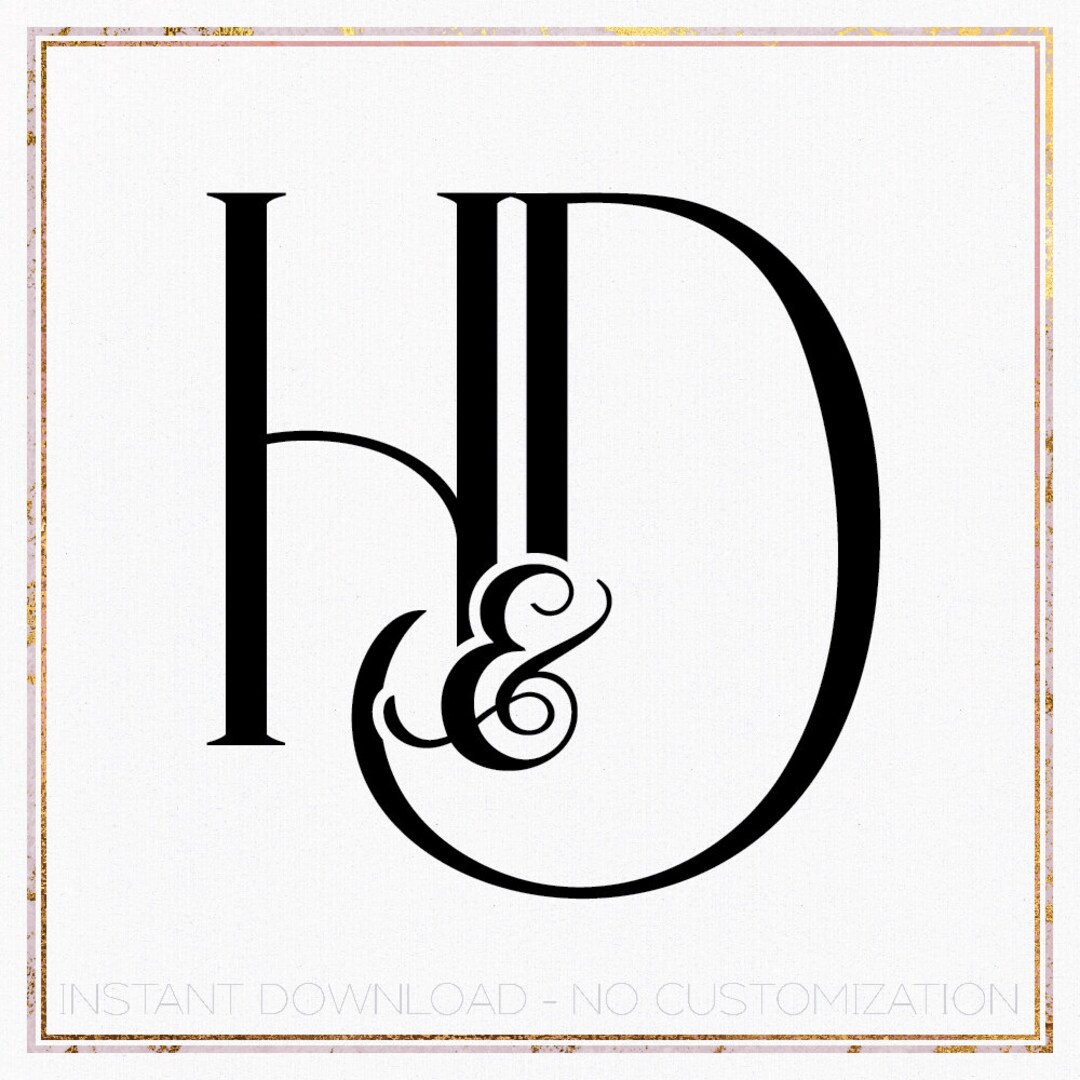 Modern Wedding Monogram, Premade Logo Design, Wedding Couple Logo ...