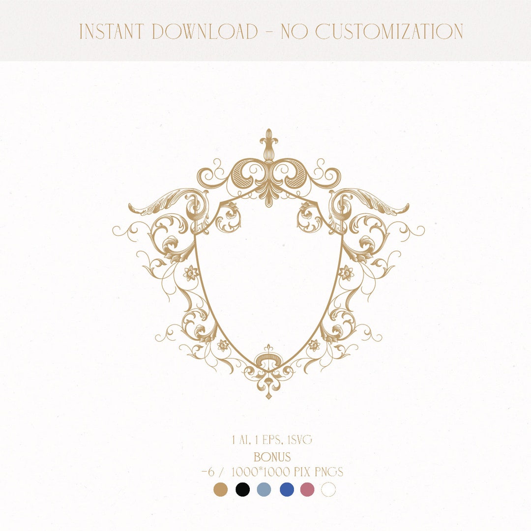 Vintage Wedding Crest Template, Elegant Luxe Logo (digital Download) - Etsy