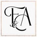 FA Initial Wedding Monogram, Modern Couple Logo (digital Download) - Etsy