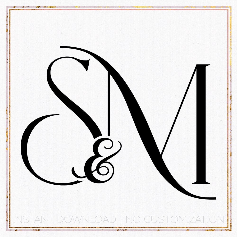 Modern Wedding Logo Monogram, Stylish Wedding Couple Logo, Minimalist ...