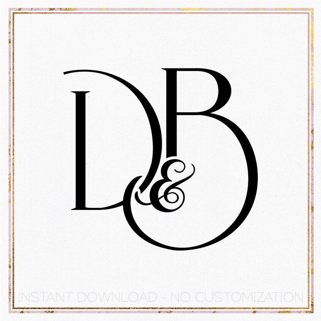 Minimalist Wedding Monogram, Initial Logo DB BD (digital Download) - Etsy