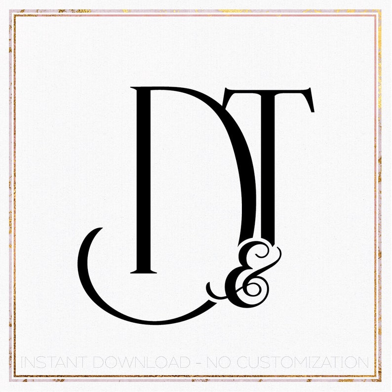 Modern Wedding Monogram, Stylish Wedding Couple Logo, Minimalist ...