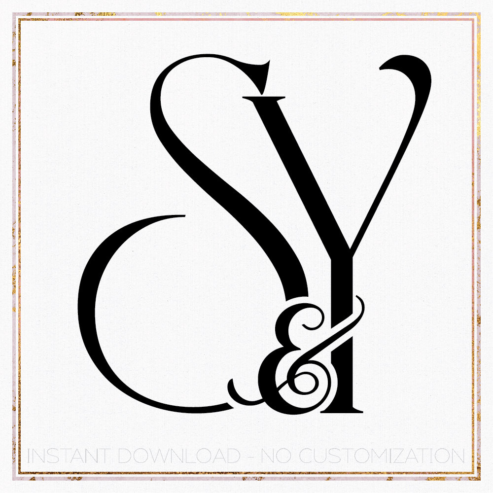 Modern Wedding Logo Monogram, Stylish Wedding Couple Logo, Minimalist ...