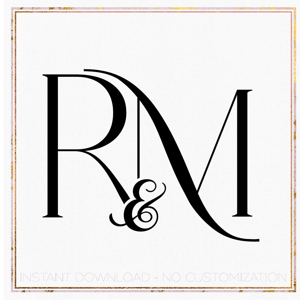 Modern Minimalist Wedding Logo, Logo Monogram, Digital Download, Dance Floor Monogram, RM, MR - Etsy