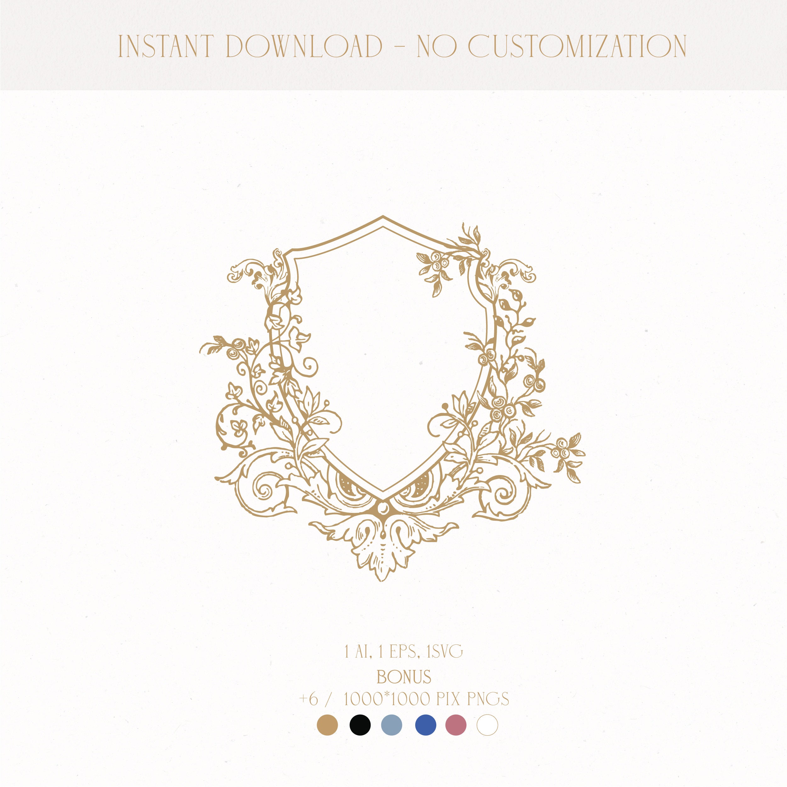 Crests, Wedding Crests, Vintage Wedding Crest,delicate Crest Clipart ...