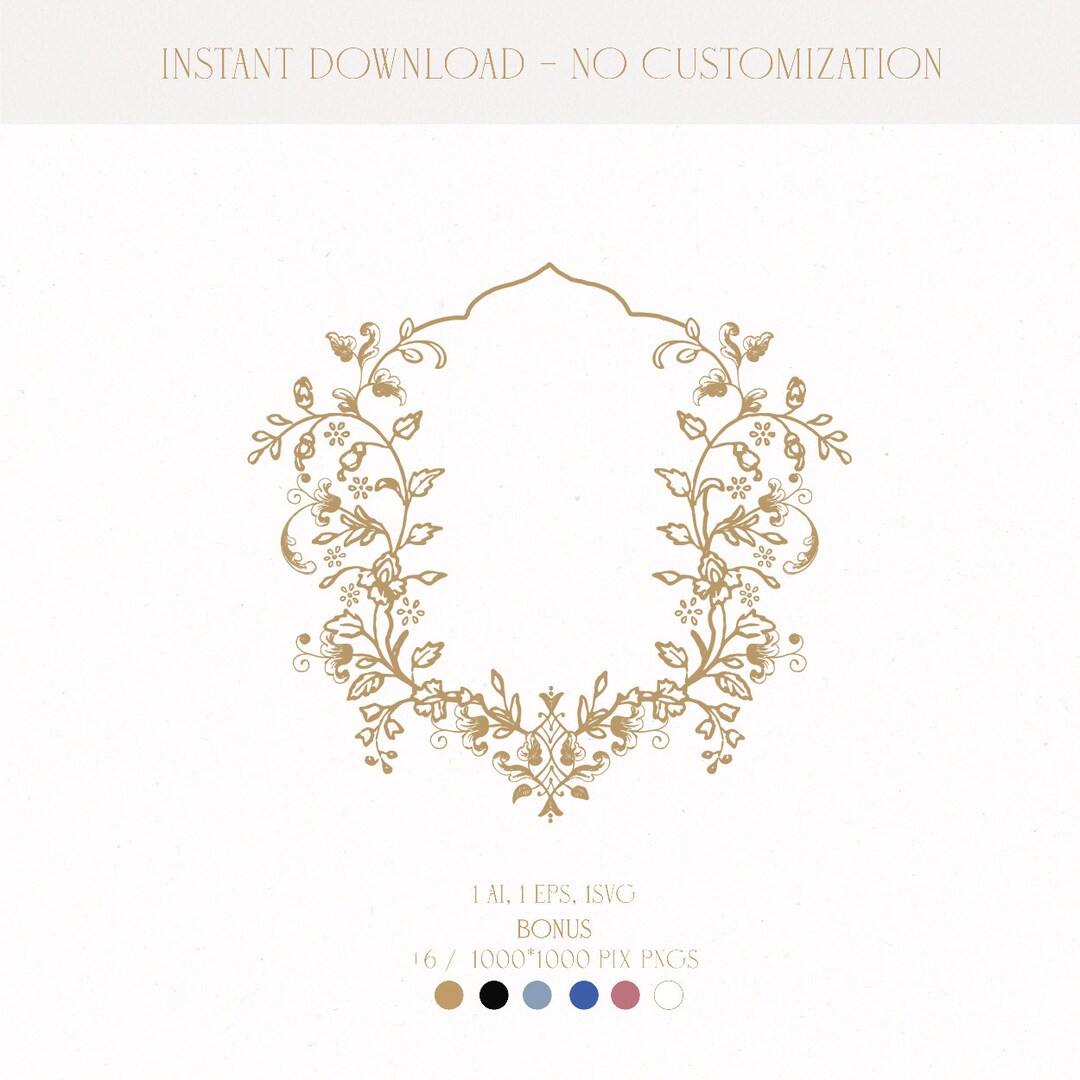 Vintage Style Floral Wedding Crest, Elegant Wedding Logo Design ...