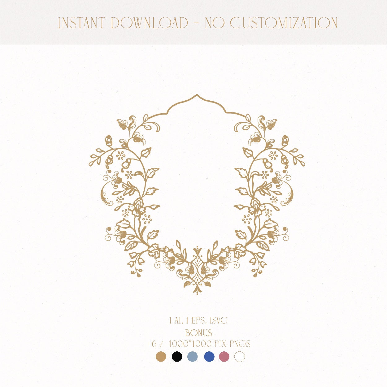 Vintage Style Floral Wedding Crest, Elegant Wedding Logo Design ...