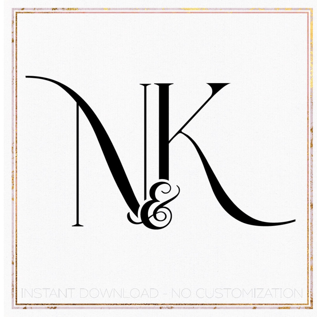 Wedding Monogram Initials, Wedding Logo, Wedding Monogram, NK , KN - Etsy