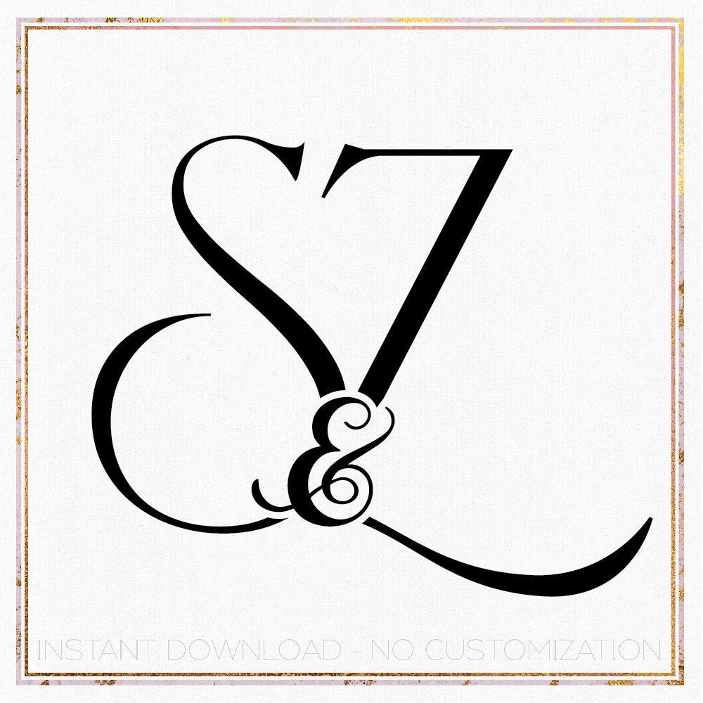Wedding Couple Initials Logo, Minimalist Monogram (digital Download) - Etsy
