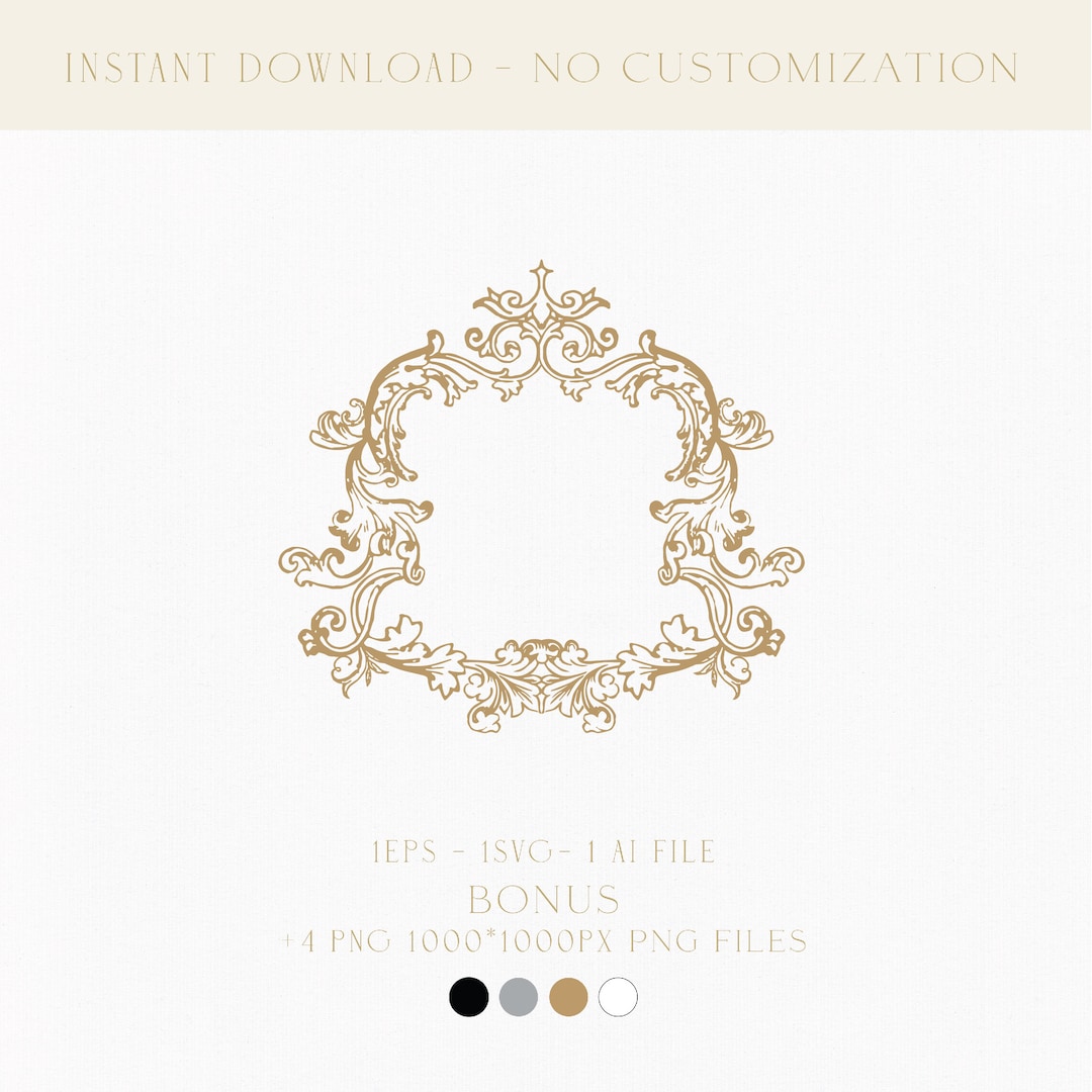 Classic Vintage Monogram, Antique Frame and Monogram Border, Gold ...