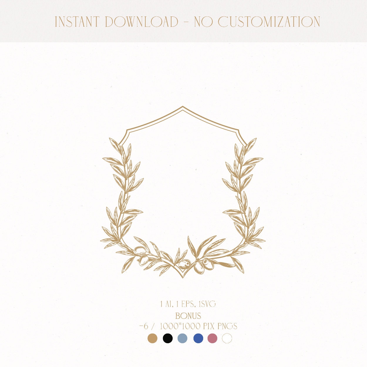 Olive Branch Wedding Crest, Elegant Monogram (digital Download) - Etsy