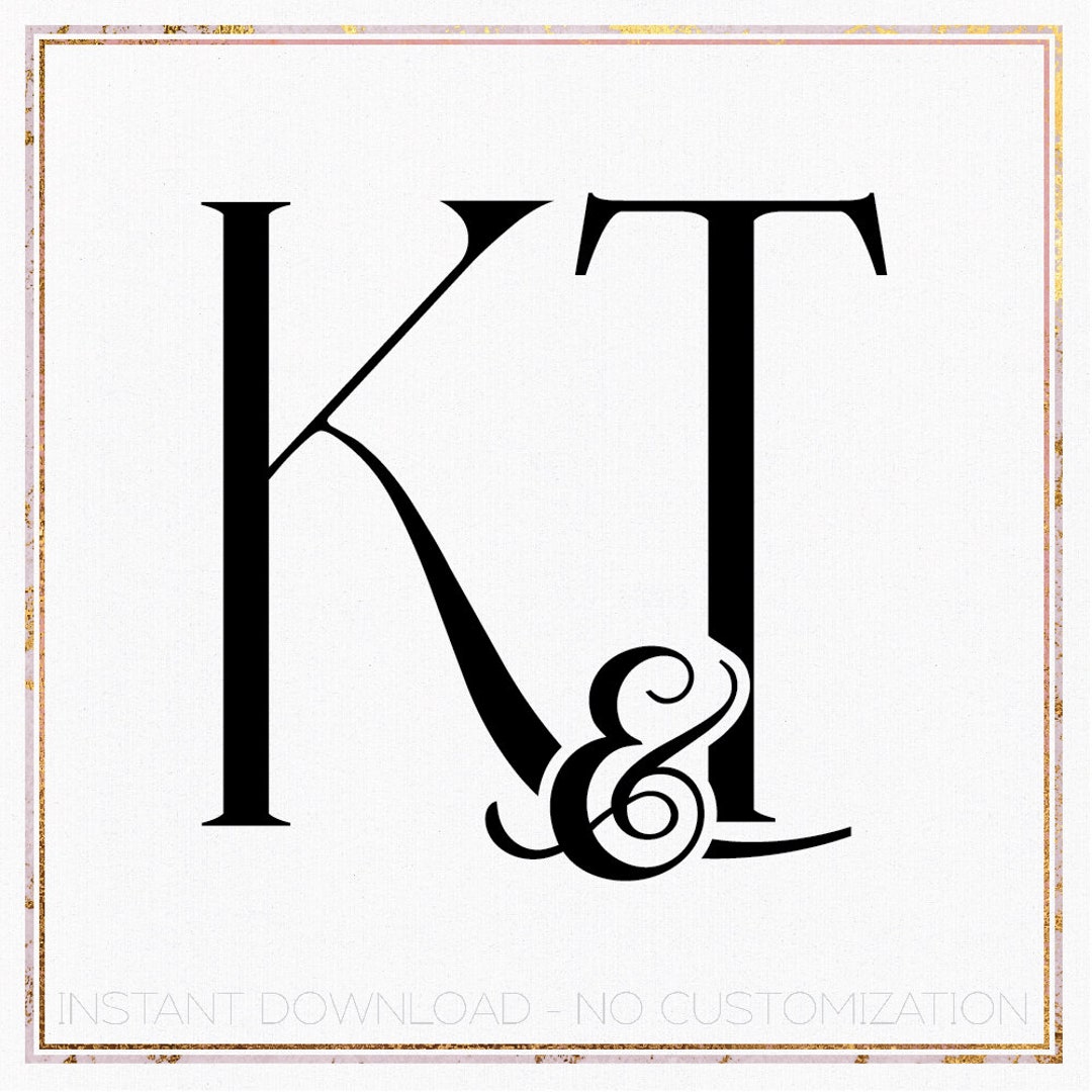 KT Wedding Monogram Logo, Minimalist Initials (digital Download) - Etsy