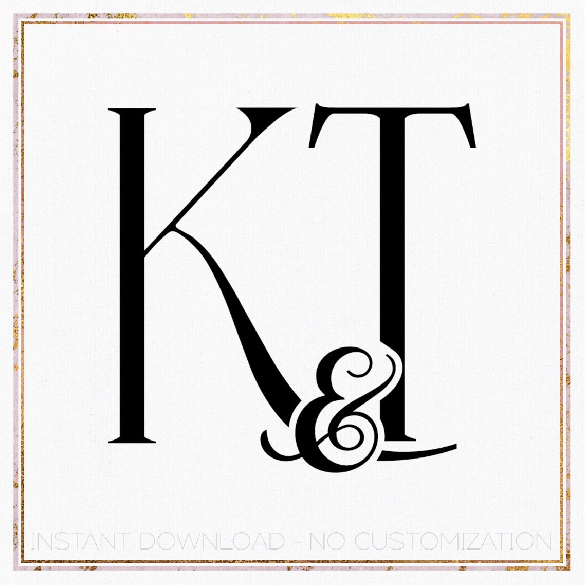 KT Wedding Monogram Logo, Minimalist Initials (digital Download) - Etsy