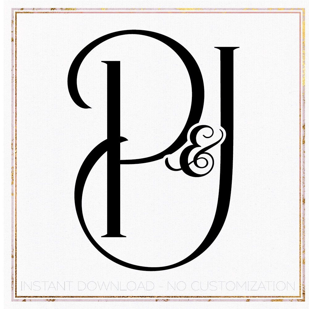 Wedding Monogram Initials, Wedding Logo, Wedding Monogram, PJ, JP - Etsy