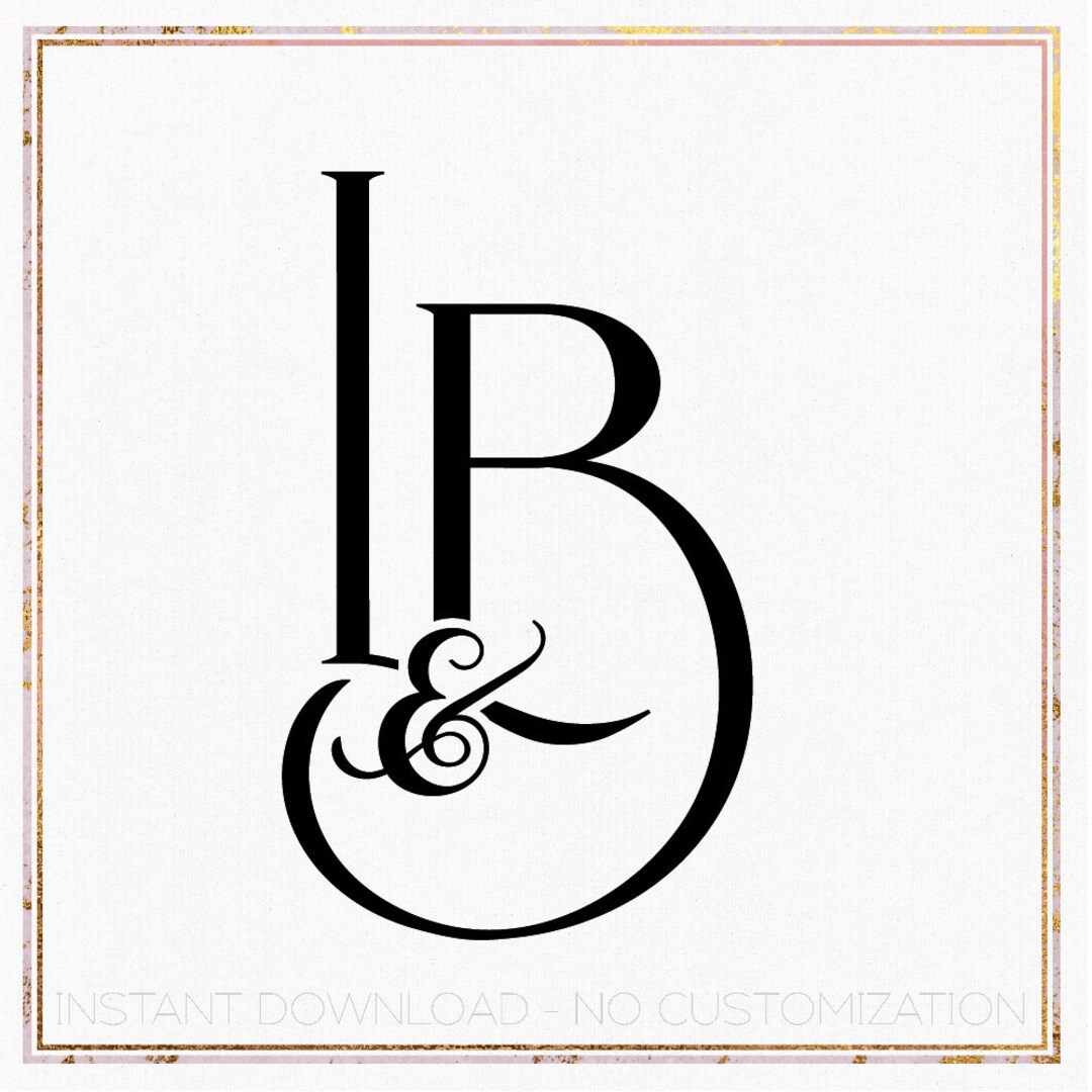 LB Wedding Monogram, Minimalist Couple Initial Logo (digital Download ...