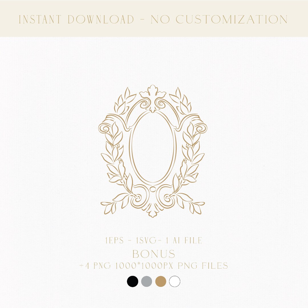 Minimalist Wedding Crest Logo, Line Art Monogram (digital Download) - Etsy