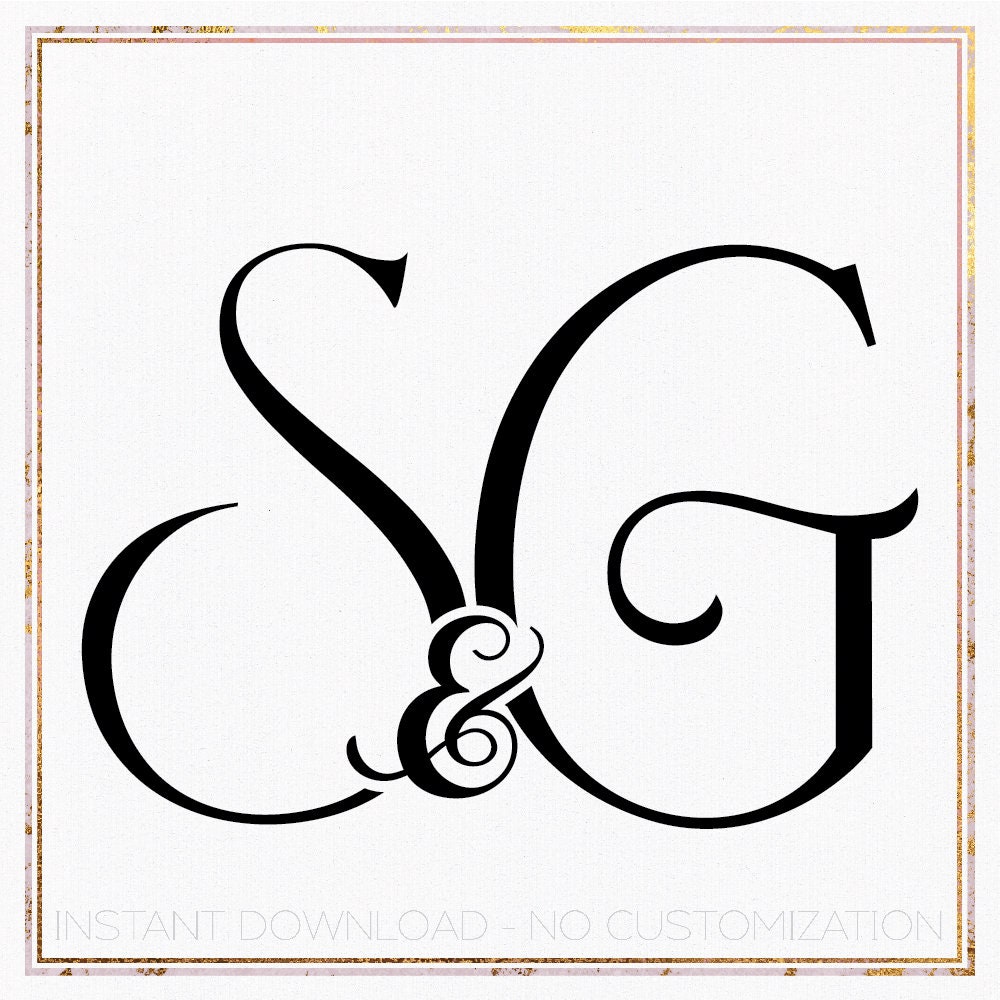 Modern Wedding Logo Monogram, Stylish Wedding Couple Logo, Minimalist ...