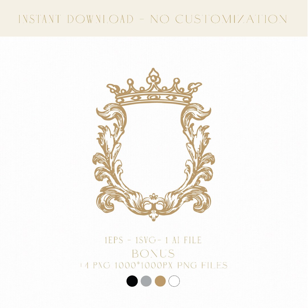 Vintage Monogram Crest Digital Download, Wedding Crest Monogram for ...