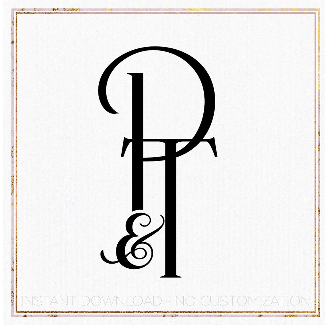 Modern Wedding Monogram, Premade Logo Design, Wedding Couple Logo ...