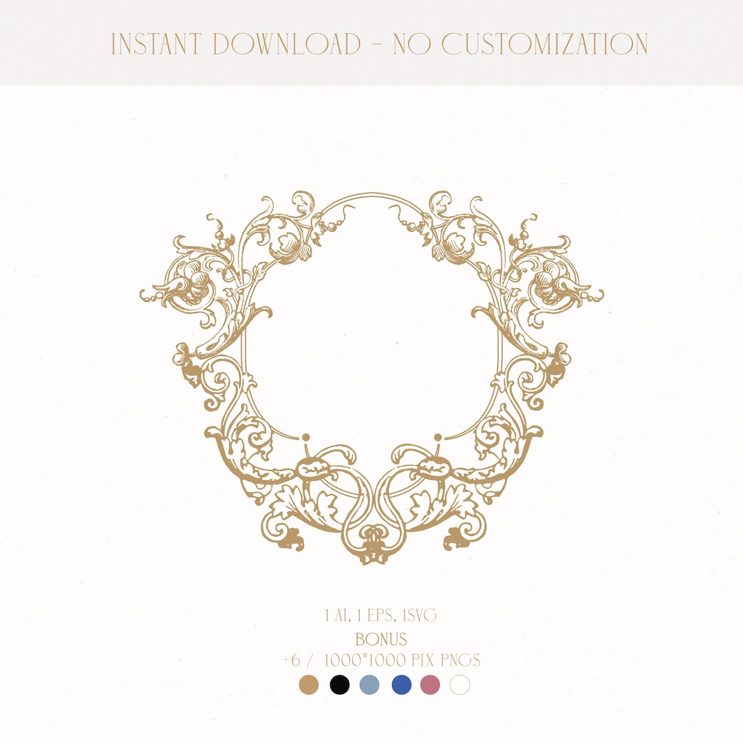 Vintage Style Floral Wedding Crest, Elegant Wedding Logo Design ...