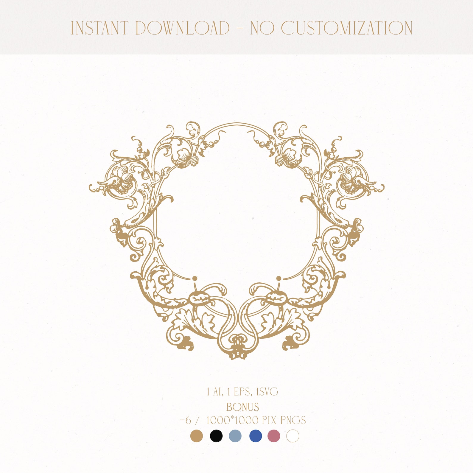 Vintage Style Floral Wedding Crest, Elegant Wedding Logo Design ...