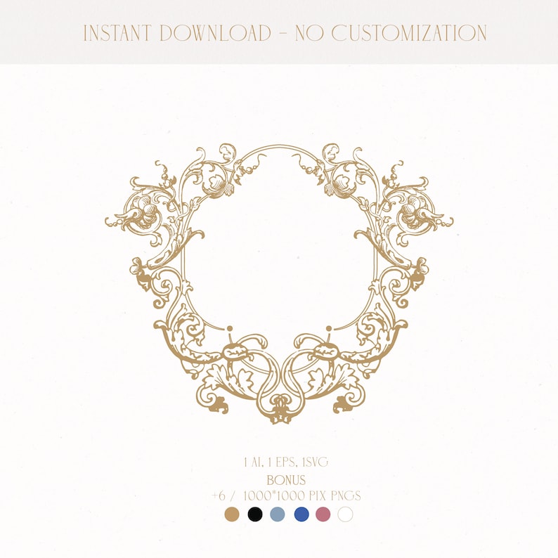 Vintage Style Floral Wedding Crest, Elegant Wedding Logo Design ...