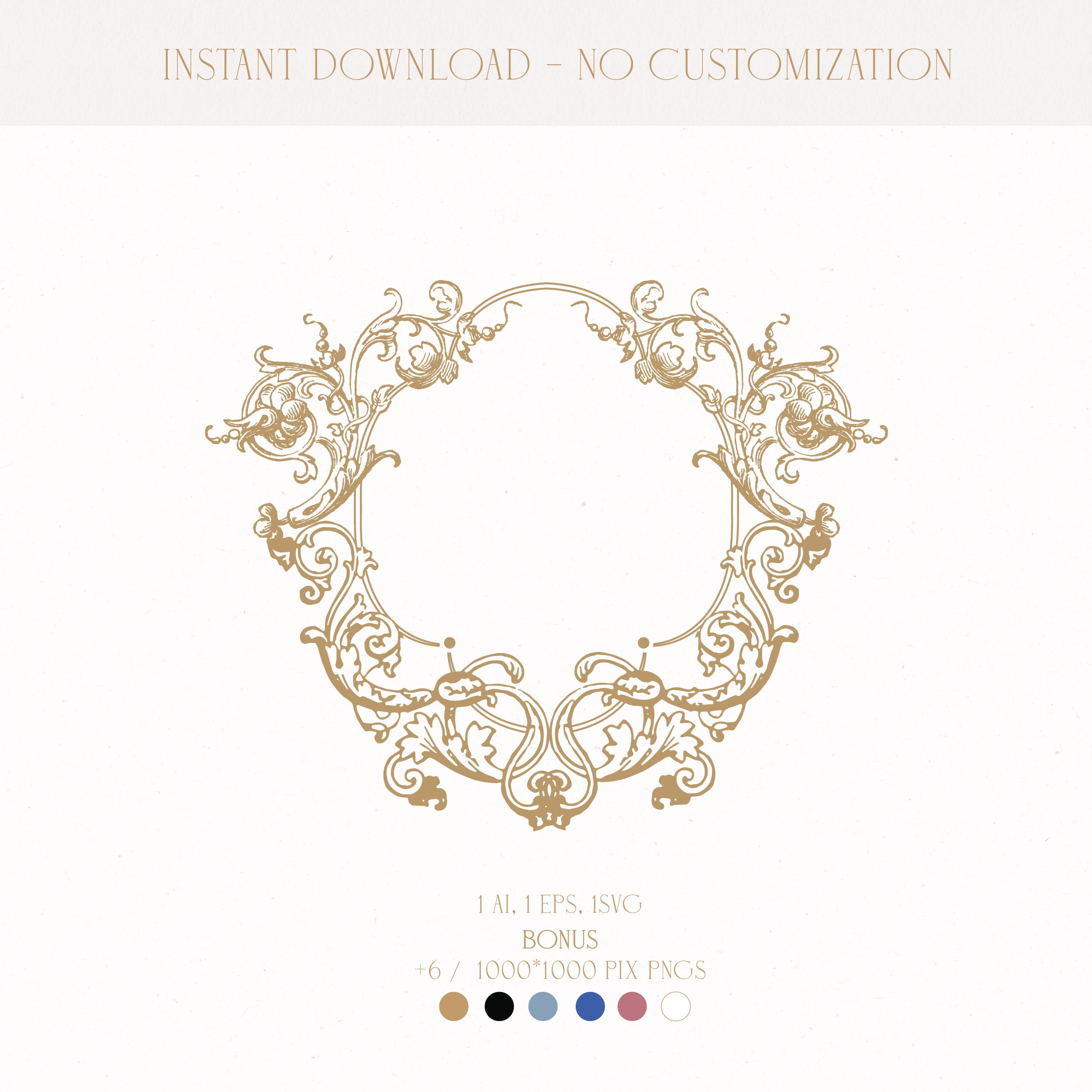 Vintage Style Floral Wedding Crest, Elegant Wedding Logo Design ...