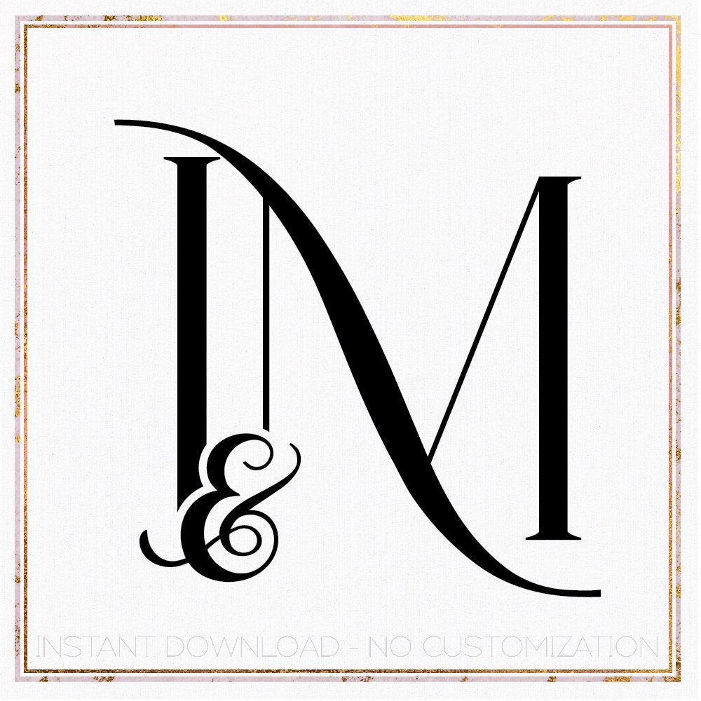 Minimalist Wedding Logo, Couples Initials Monogram, Wedding Monogram ...