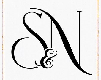 Modern Wedding Logo Monogram, Stylish Wedding Couple Logo, Minimalist ...