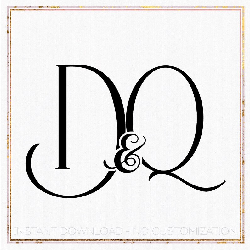 Modern Wedding Monogram, Premade Logo Design, Wedding Couple Logo ...