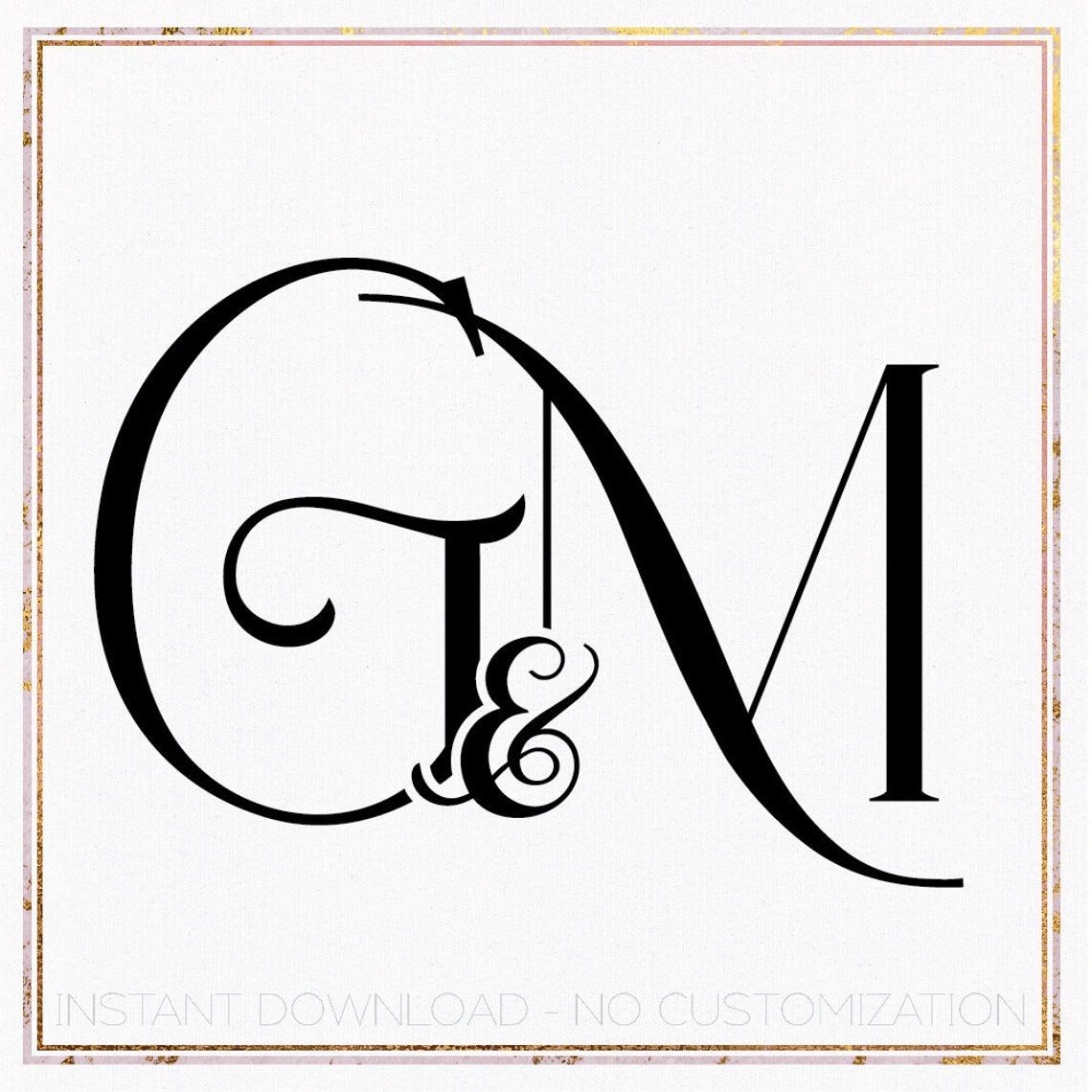 Modern Wedding Monogram, Premade Logo Design, Wedding Couple Logo ...