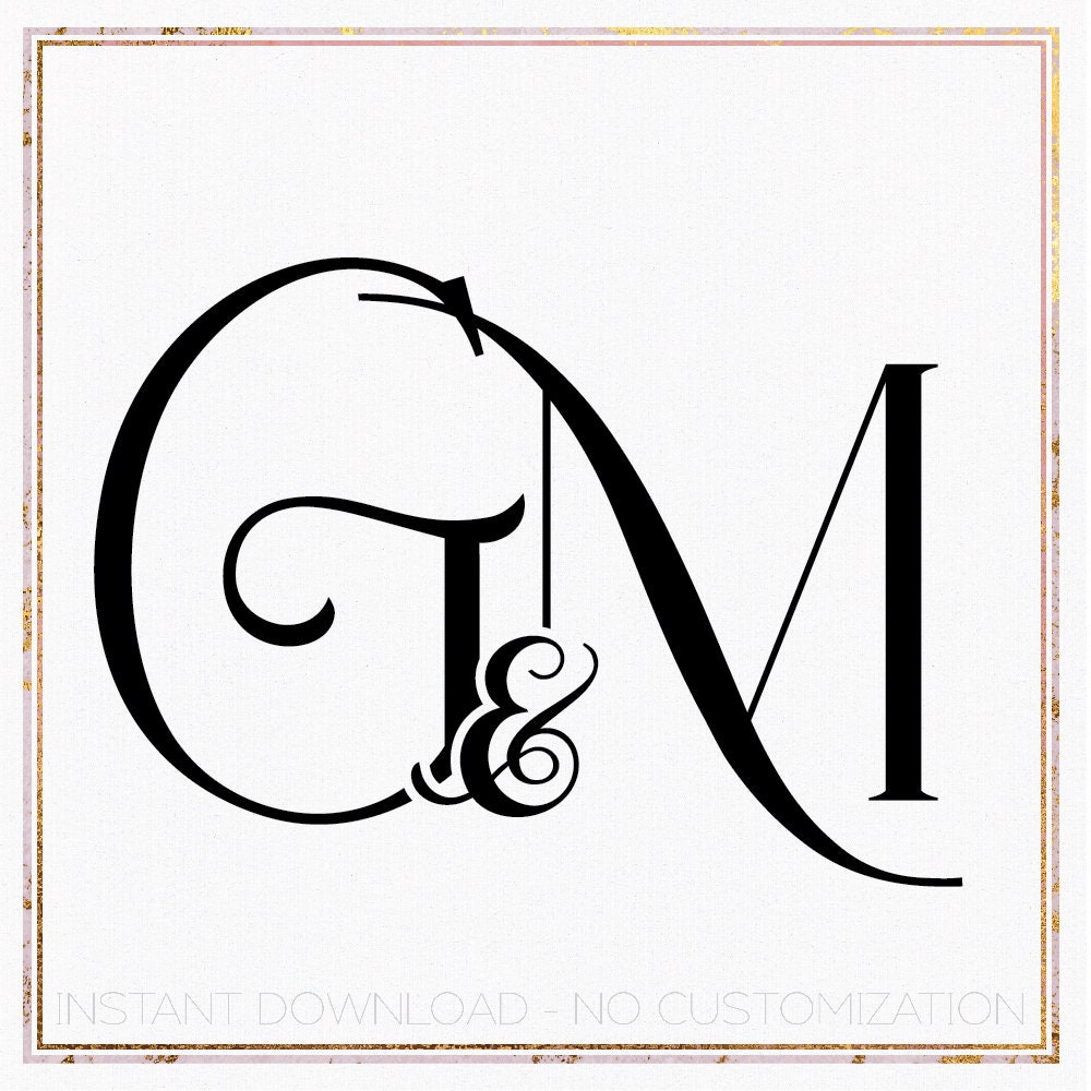 Modern Wedding Monogram, Premade Logo Design, Wedding Couple Logo ...