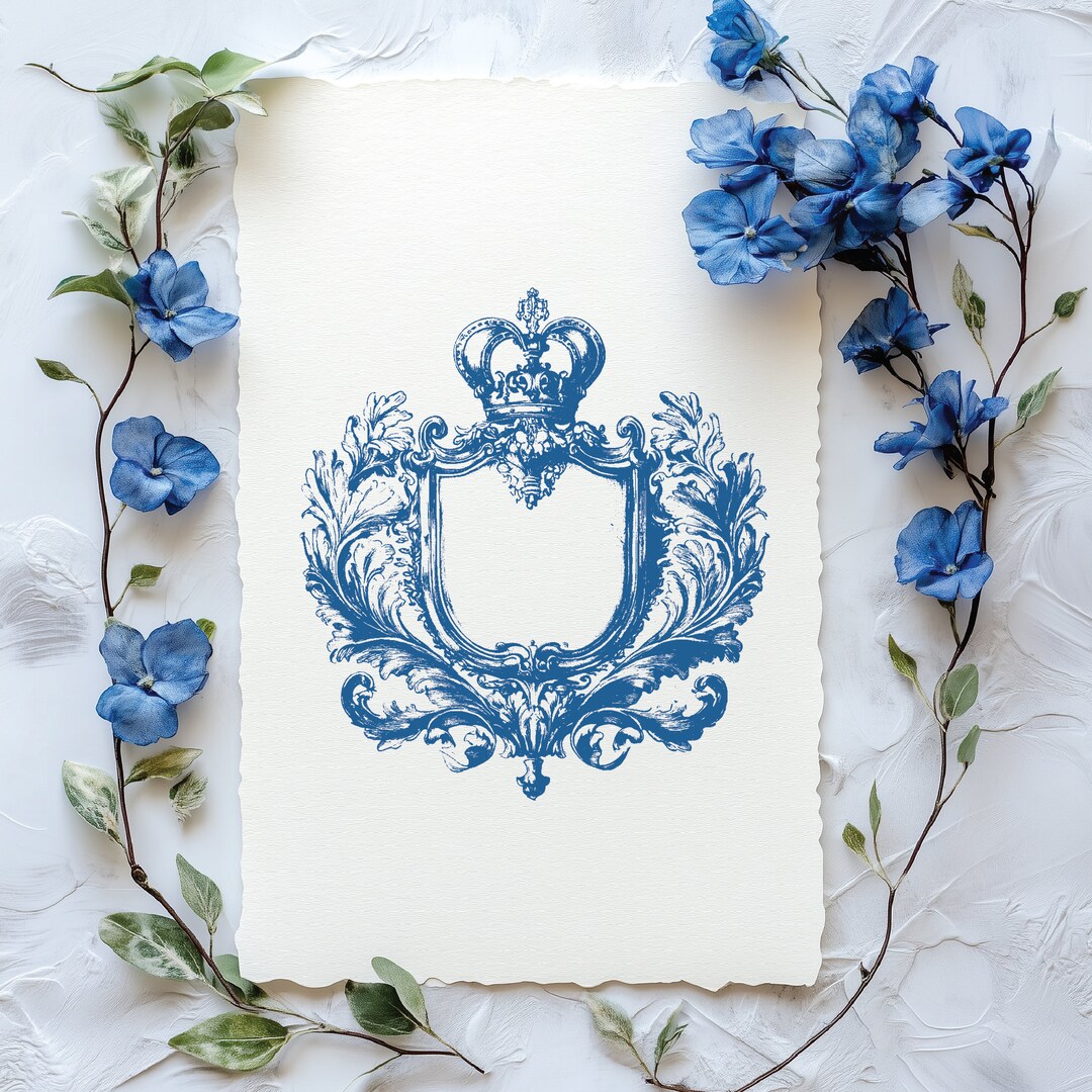 Vintage Monogram Wreath Crest, Vintage Wedding Crest With Crown ...