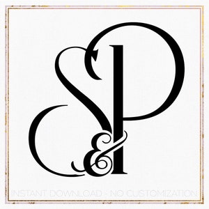 Modern Wedding Logo Monogram, Stylish Wedding Couple Logo, Minimalist ...