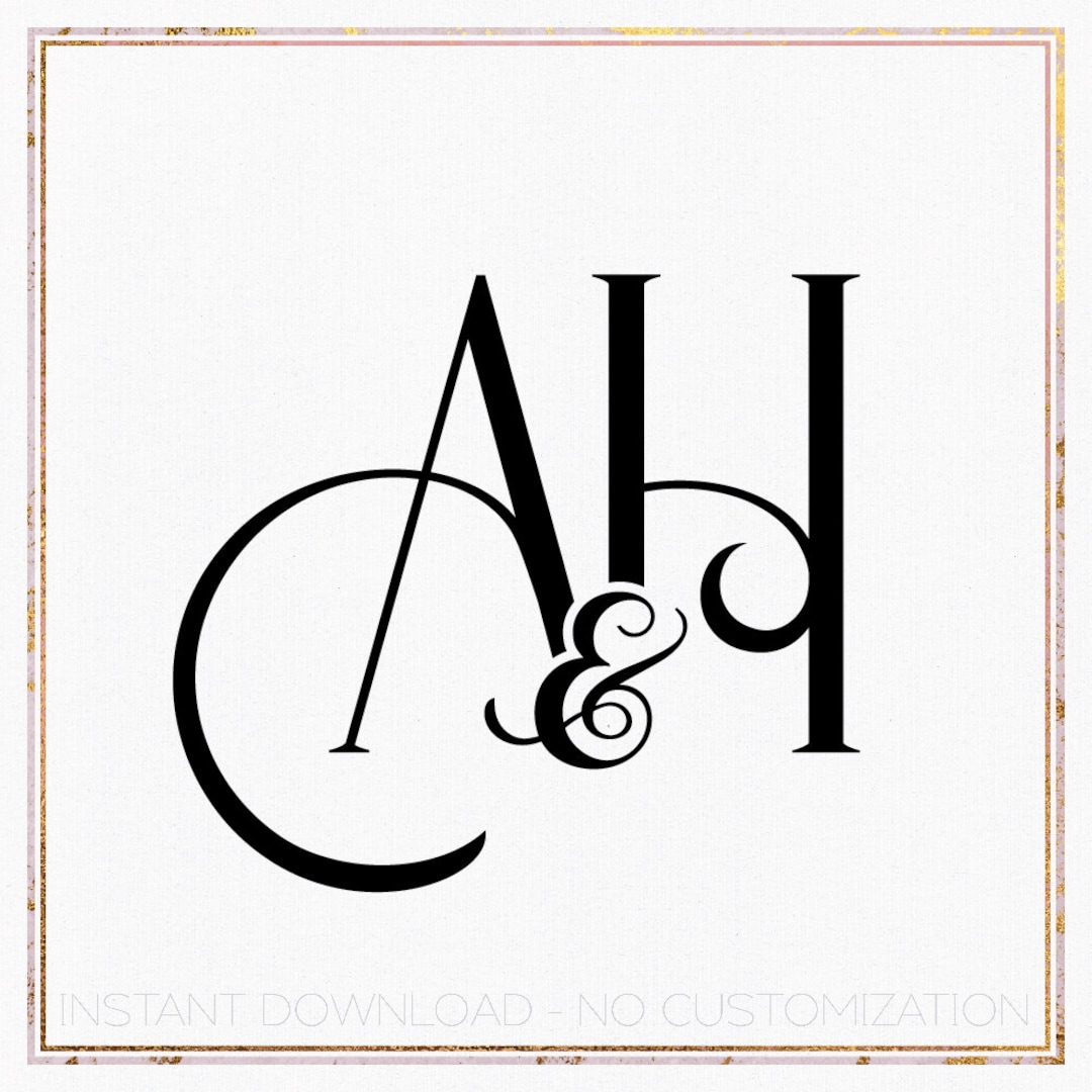 Modern Wedding Monogram, Chic Logo, Stylish Wedding Couple Logo ...
