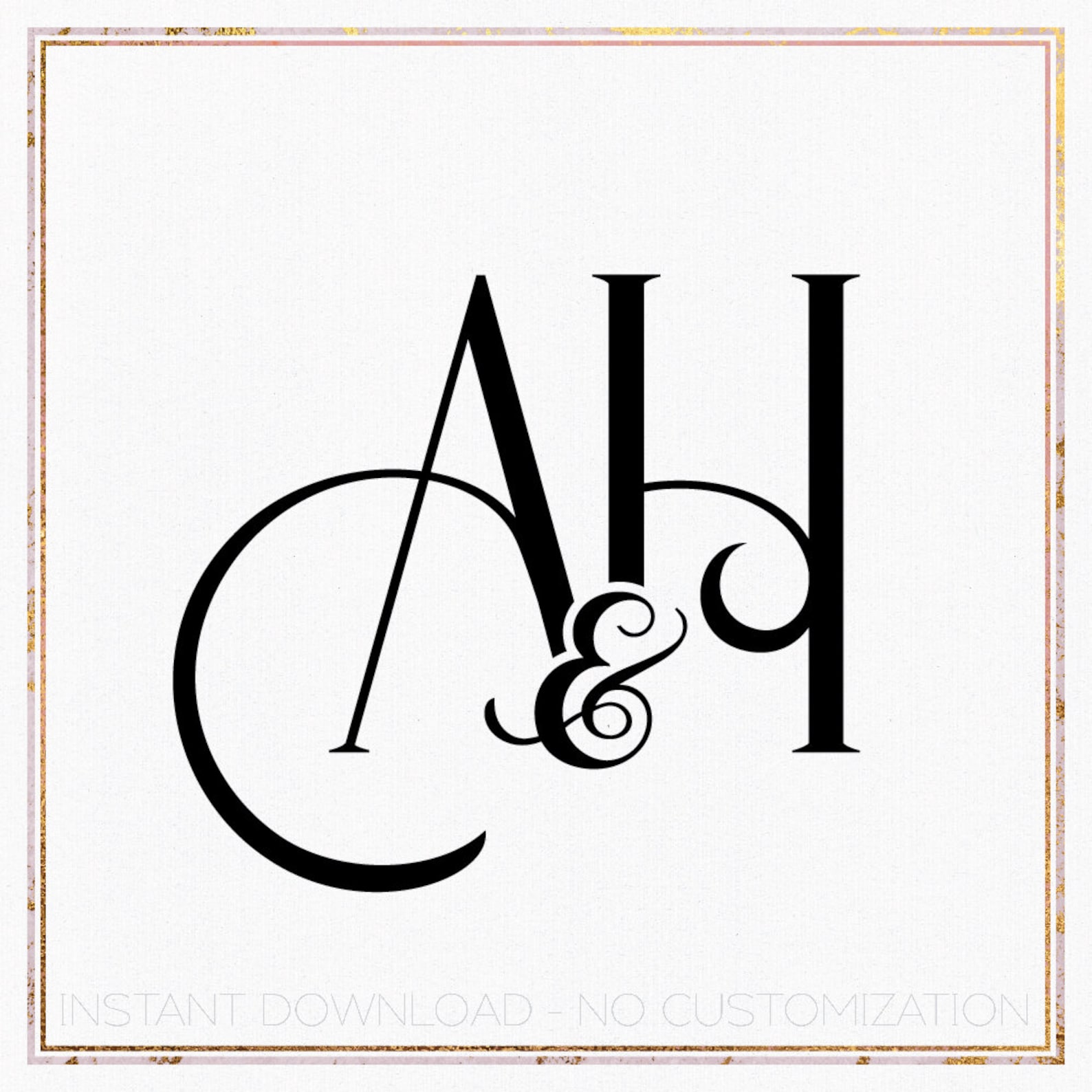 Modern Wedding Monogram, Chic Logo, Stylish Wedding Couple Logo ...