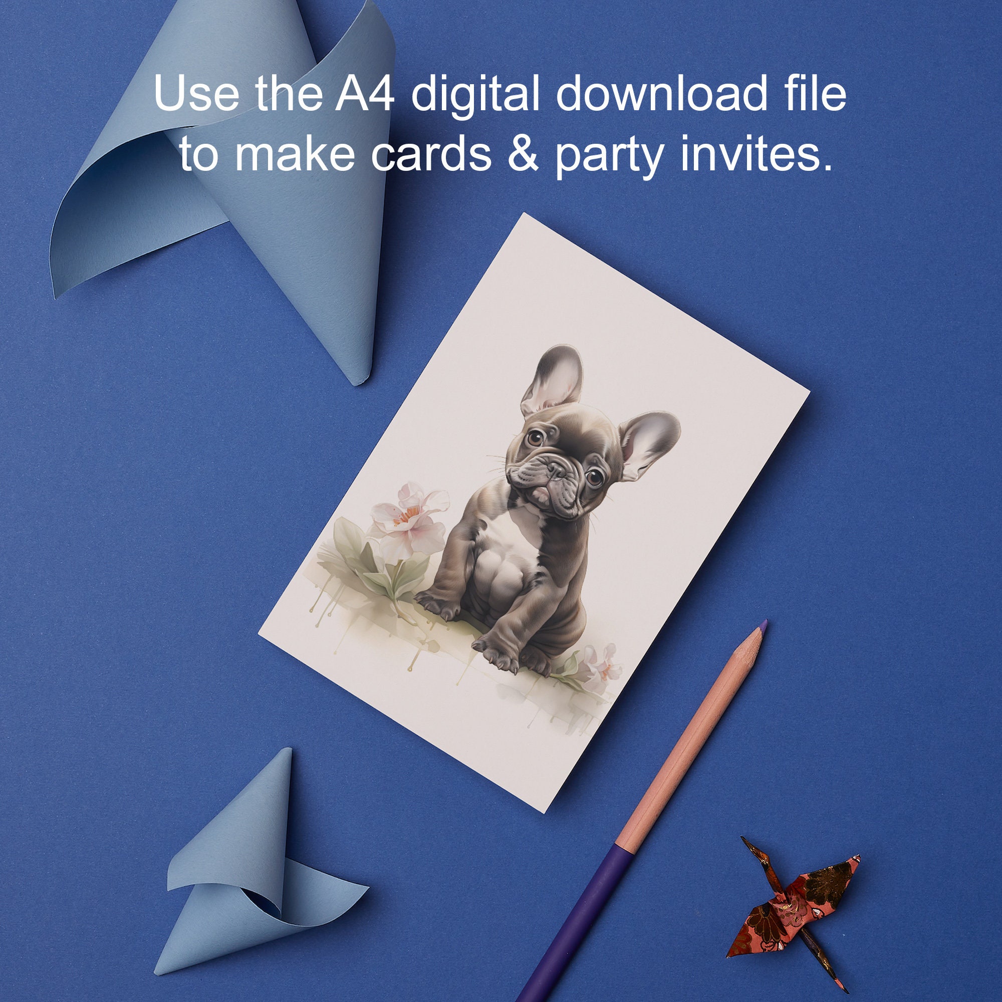 French Bulldog, A4 Digital File, Instant Download. Cute Puppy, Great ...