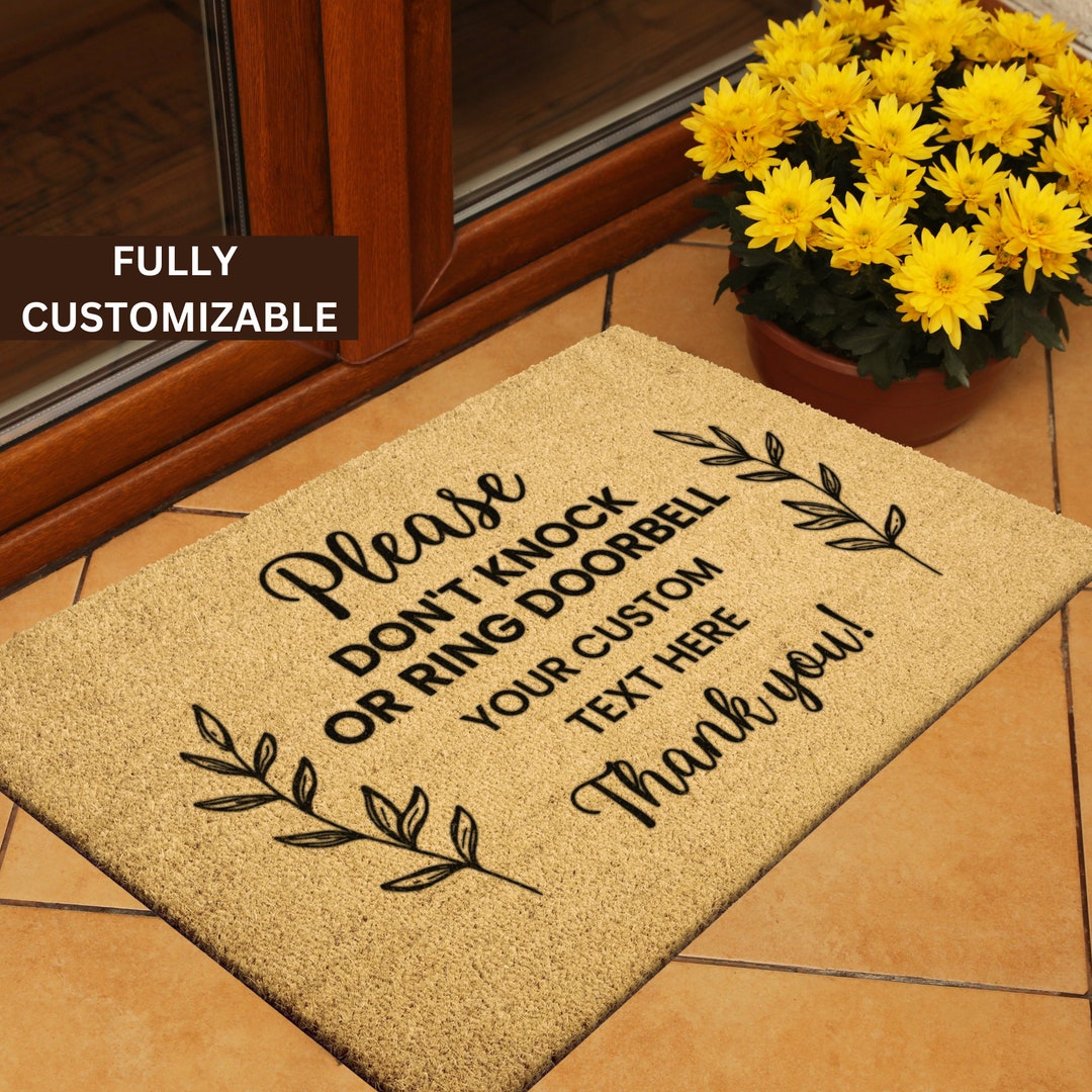 Personalized Doormat, Custom Doormat, Do Not Ring Doorbell, Welcome Mat ...
