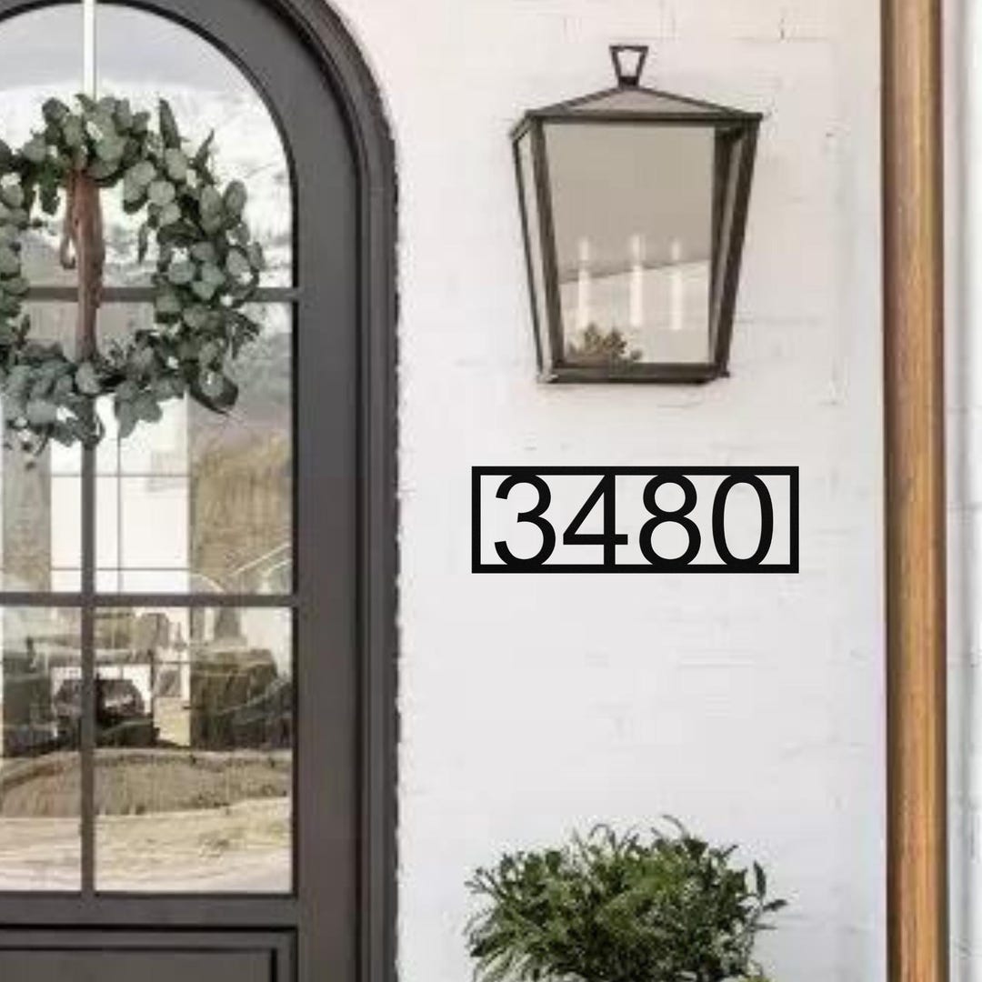 Personalized Address Sign, House Number Sign, Hanging House, Address ...